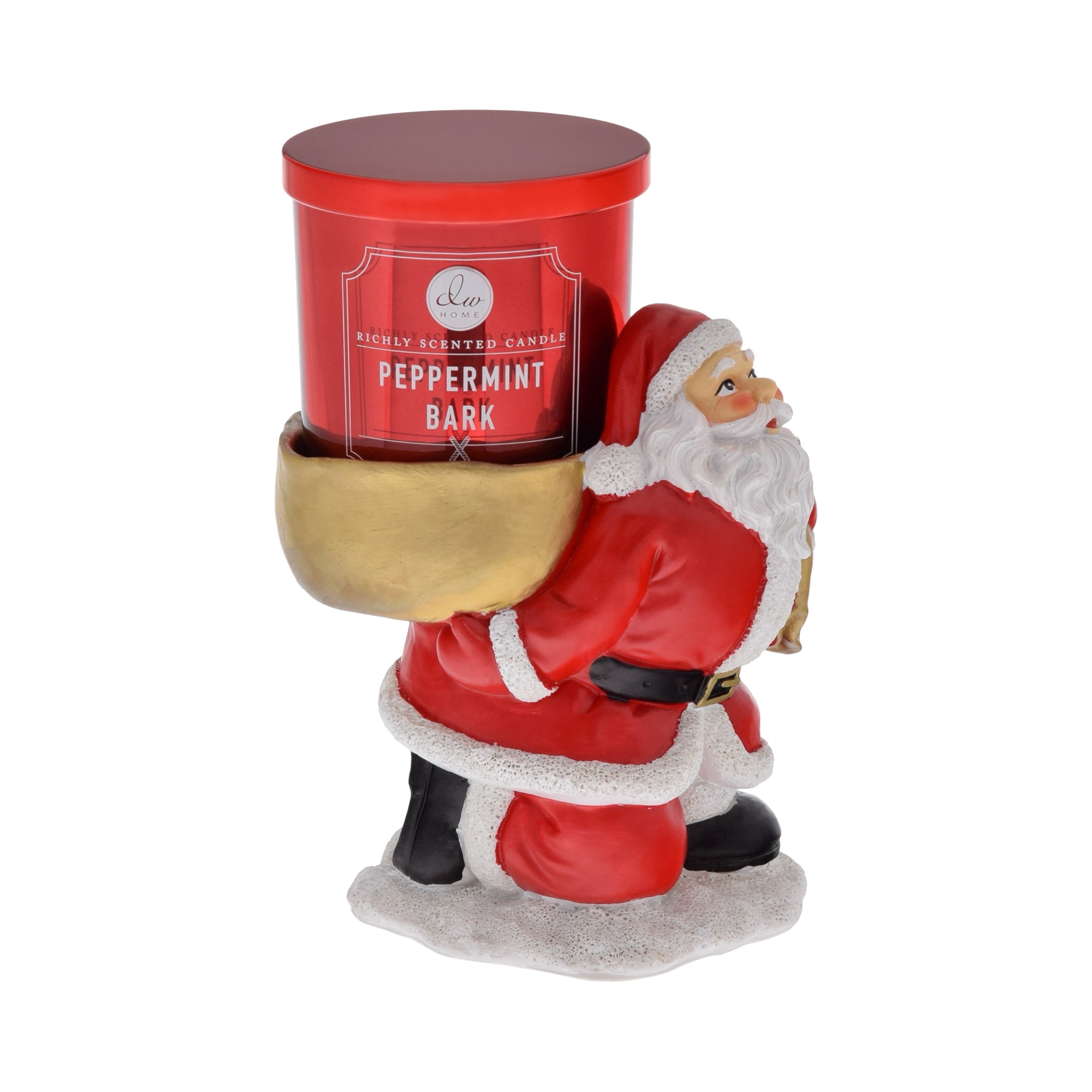 Santa Candle Holder w/ Peppermint Bark – DW Home Candles